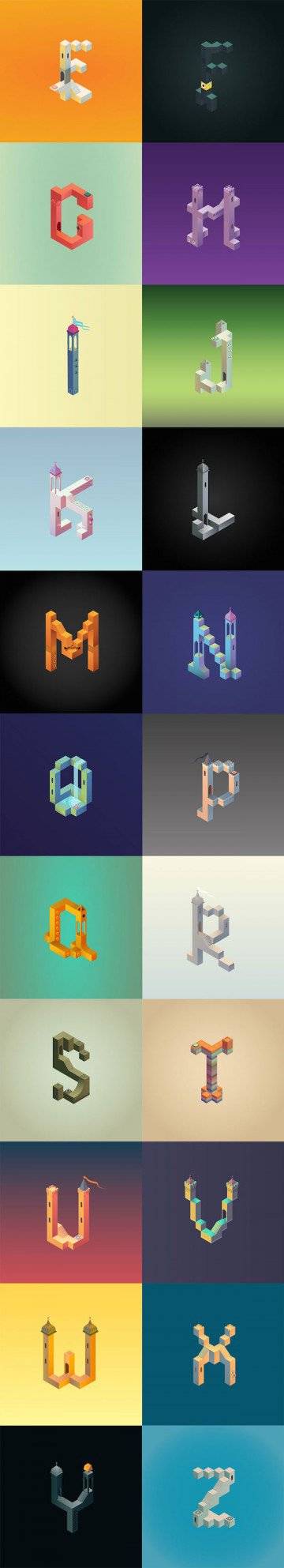 Alphabet Valley：一款《纪念碑谷》风格的字体 | 爱范儿