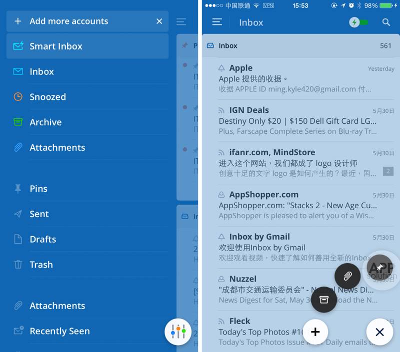 [评测] 手机 Email 叕被改造了，这次挺靠谱 – Spark #iOS | 爱范儿