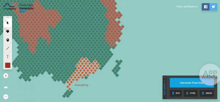 Pixel Map Generator : 做 PPT 必备！简单就能生成好看地理图表 #Web | 爱范儿