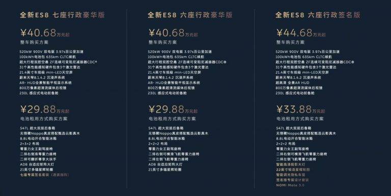 租电 29.88 万元起！全新蔚来 ES8 上市，还有一辆 ET9 地平线特别版 | 爱范儿